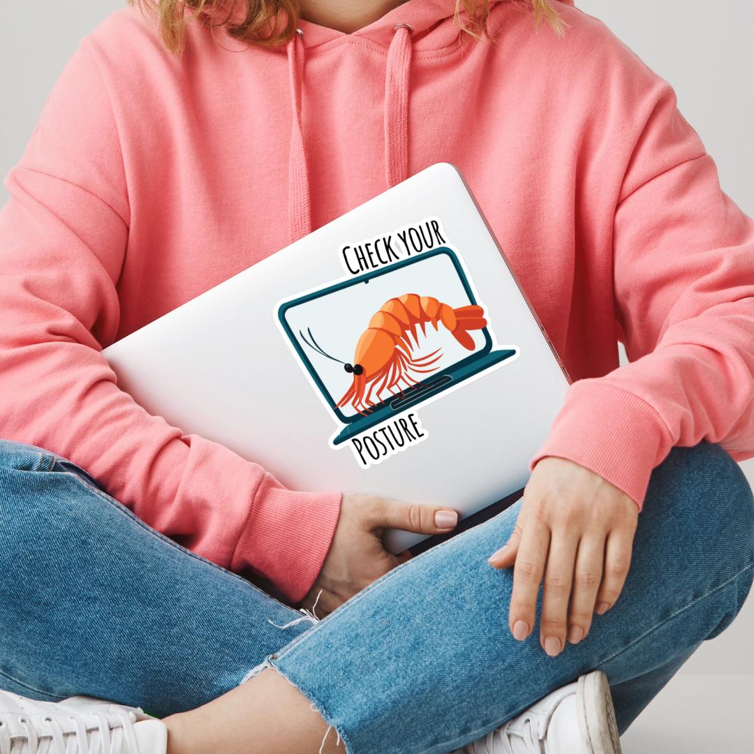 Check Your Posture Shrimp Sticker Luggage Decal Away Suitcase Decal ...