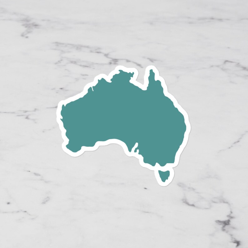 Map of Australia Teal Blue Luggage Decal Away Suitcase Decal Aesthetic ...