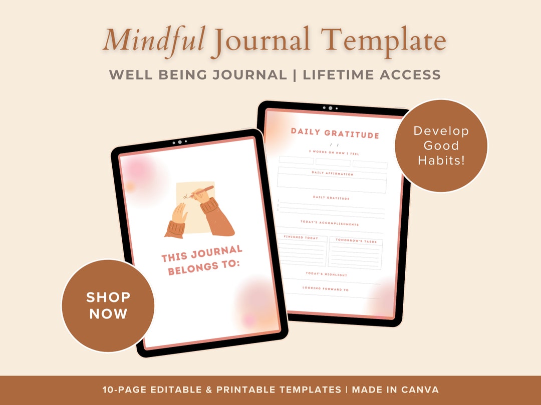 Mindful Journal Templates | Printable & Editable | Develop Good Habits ...