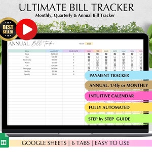Bill Tracker Spreadsheet Google Sheets Bill Tracker Monthly Bill ...