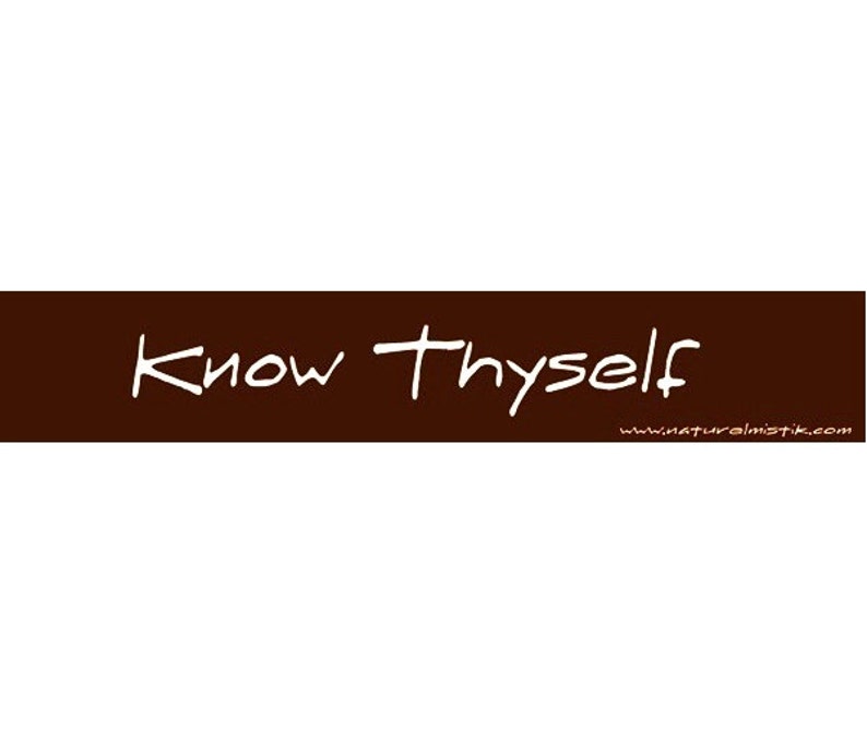 Bumper Sticker: Know Thyself - Etsy