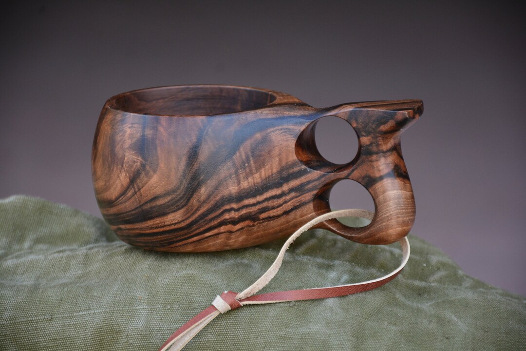 Personalized Handcrafted Wooden Kuksa , Handcarved Black Walnut Wood ...