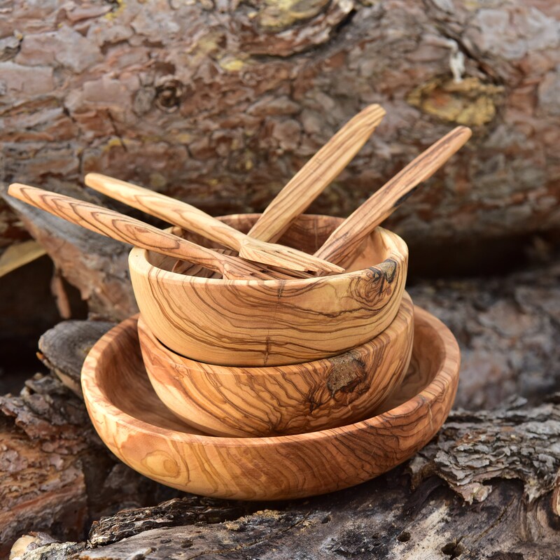 Wooden Dinnerware Set - Etsy