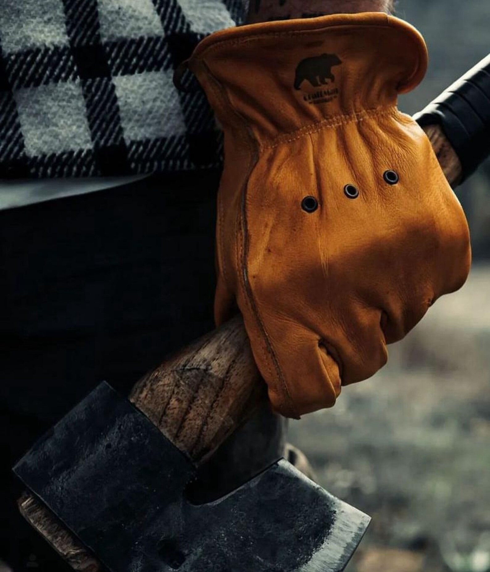 Handcrafted Fire Resistant Leather Gloves, Bushcraft Biker Work Gloves ...