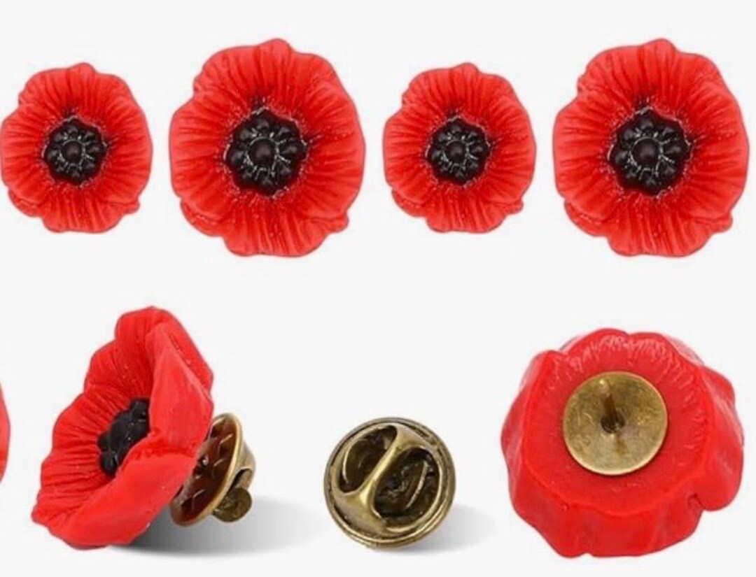 Handmade Remembrance Red Resin Poppy Pin Brooch Small & Medium - Etsy