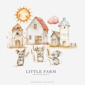 Watercolor Farm Animals Clipart Bundle, Cow PNG, Farm Animal Clipart ...