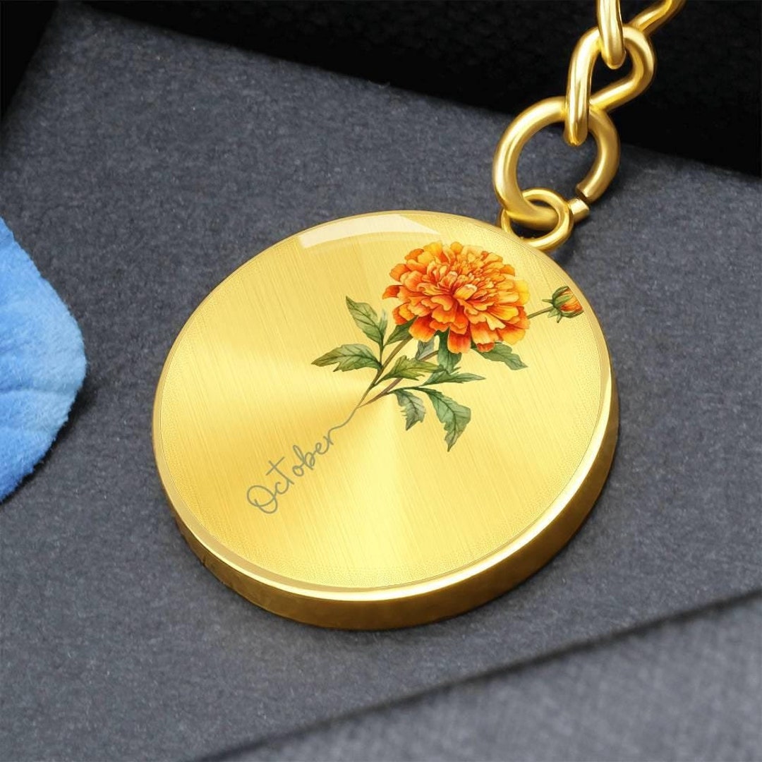 Personalized Birth Month Gold-plated Keychain,custom Gold Key Ring ...