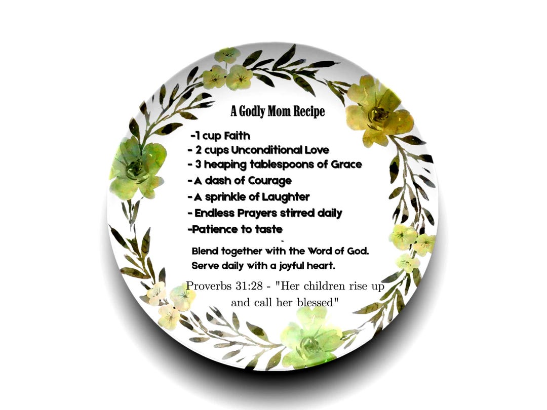 Personalized Recipe Platter for Mom: Floral Christian Keepsake - Etsy