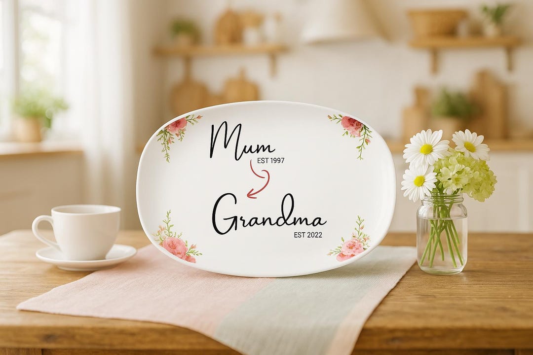 Mum to Grandma Plate, New Grandmother Present, First Grandchild ...