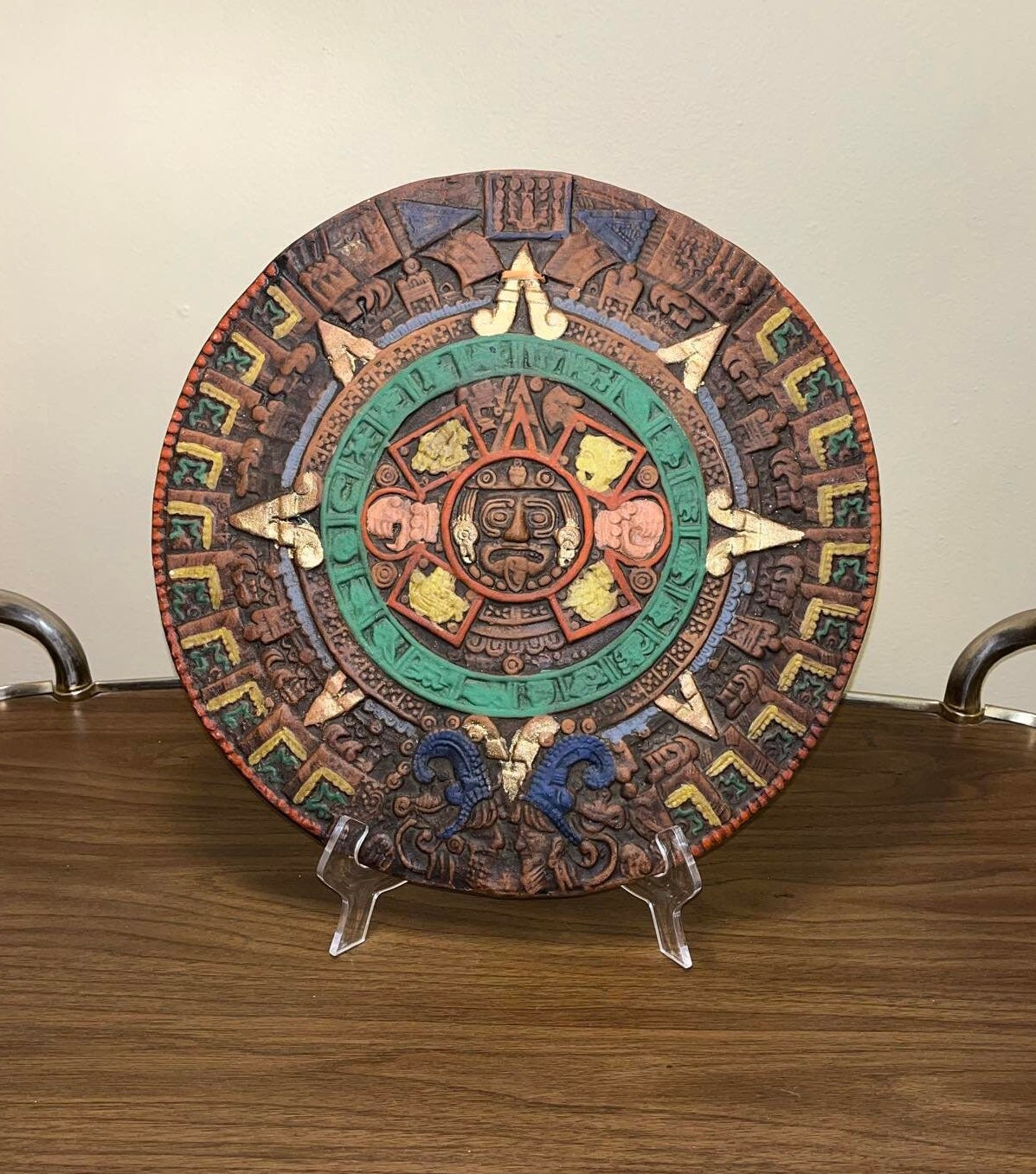 Vintage Clay Aztec Calendar / Wall Hanging - Etsy
