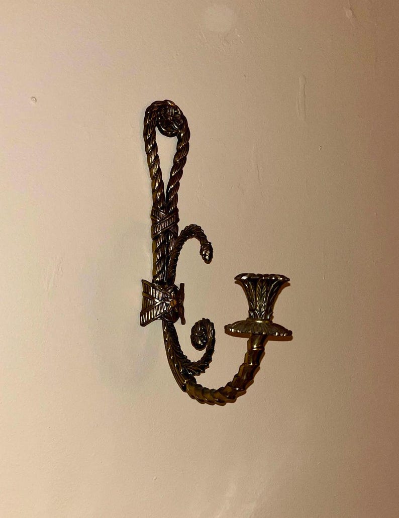 Ornate Gothic / Hollywood Regency Brass Sconce / Candle Holder - Etsy