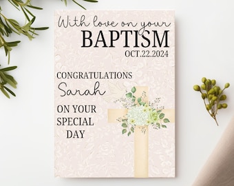 Congratulations on Your Baptism Card, Faith Religious Greeting Card ...
