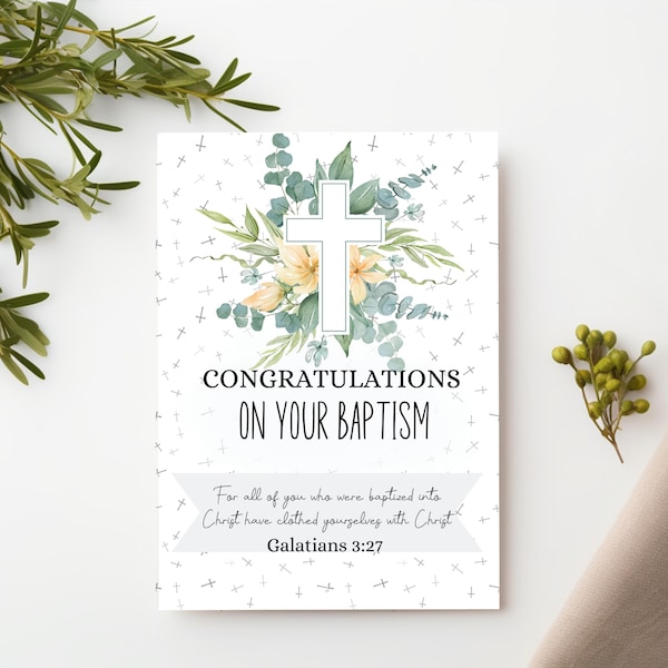 Adult Baptism Card - Etsy