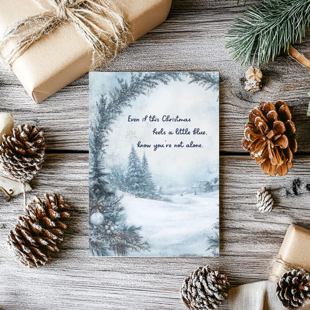 Sad Blue Christmas Card, Christmas Breakup Card, Feeling Blue Christmas ...