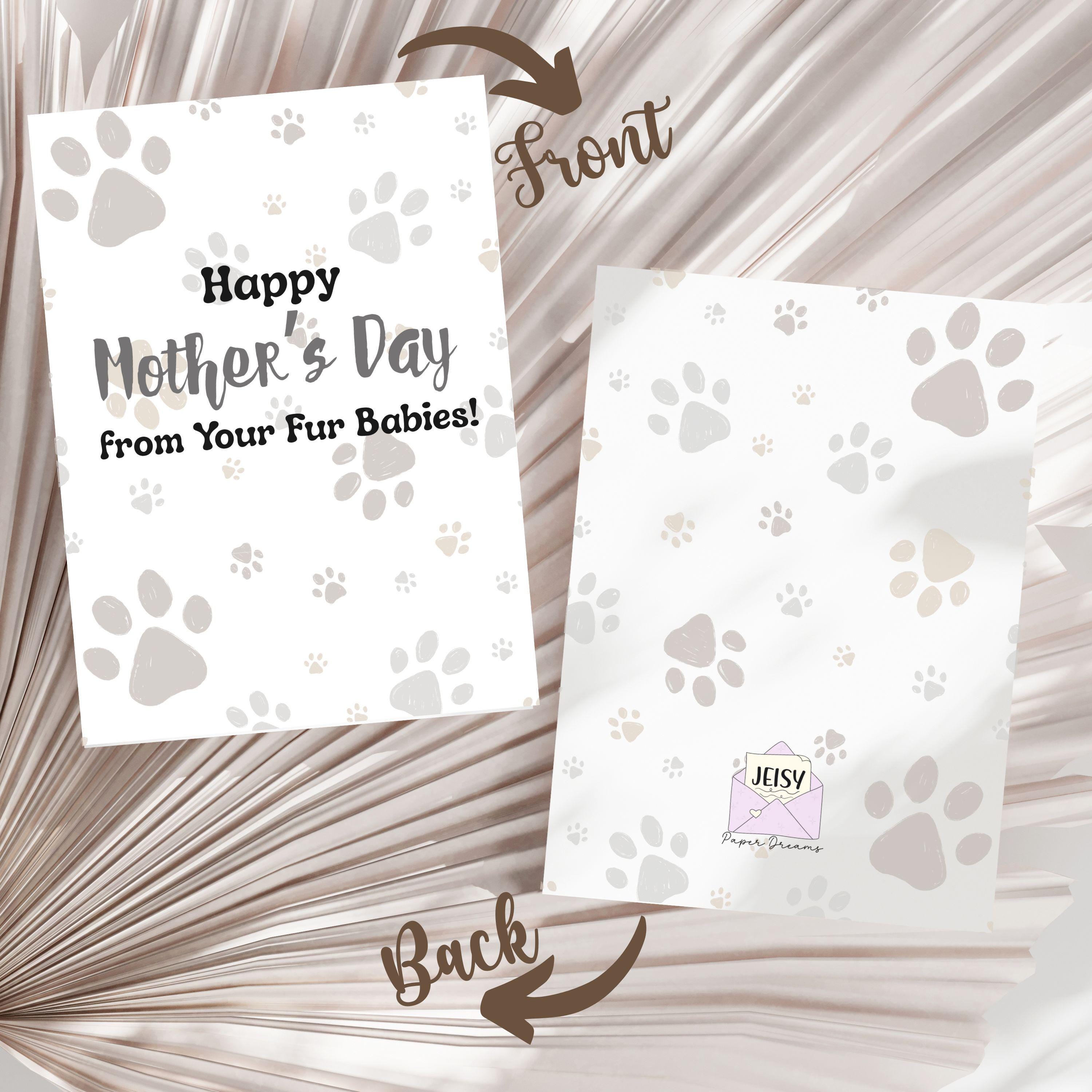 Dog Puppy Mother's Day Card, Funny Handmade Mother's Day for Mom, Pet ...