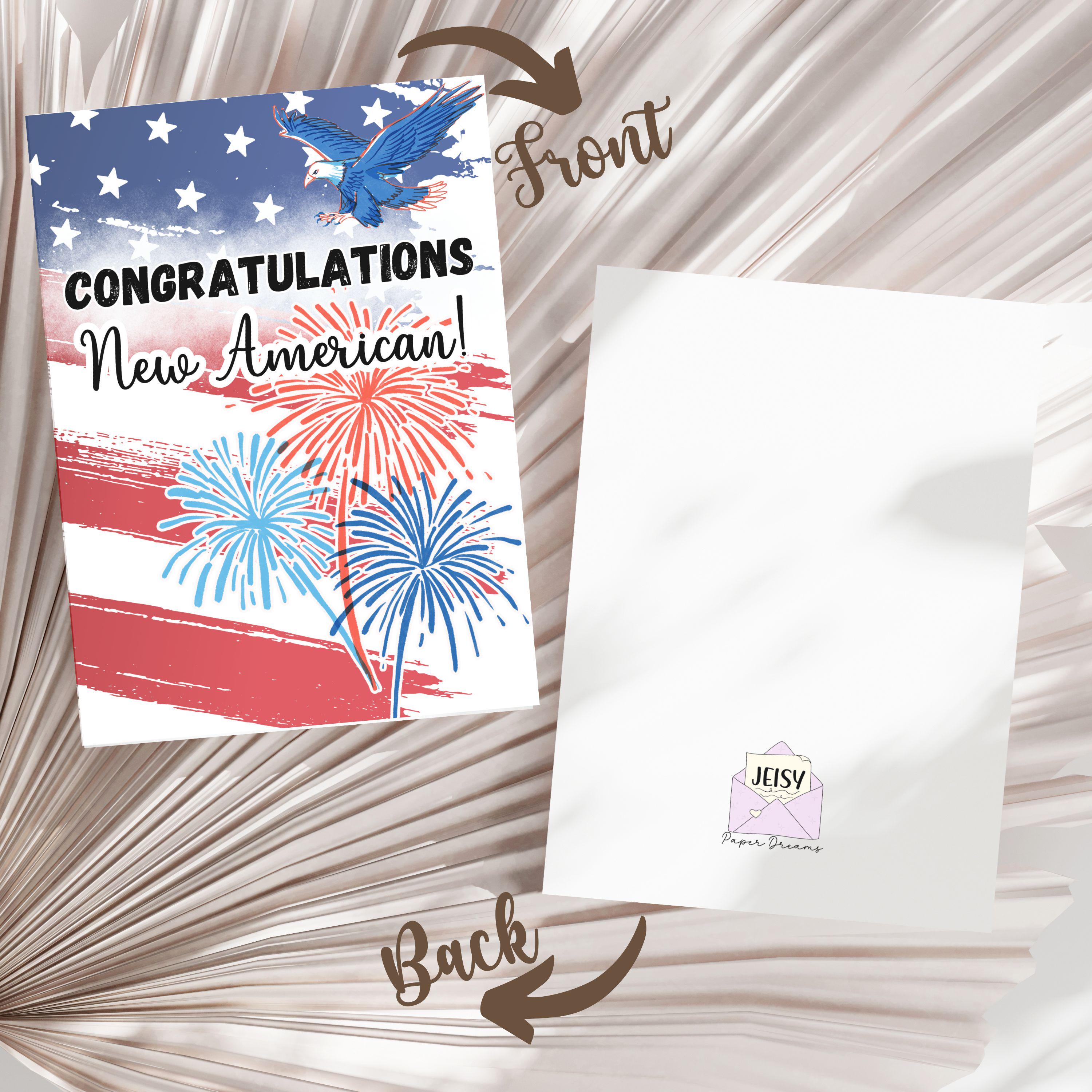American Citizenship Greeting Card, Congratulation American US Citizen ...