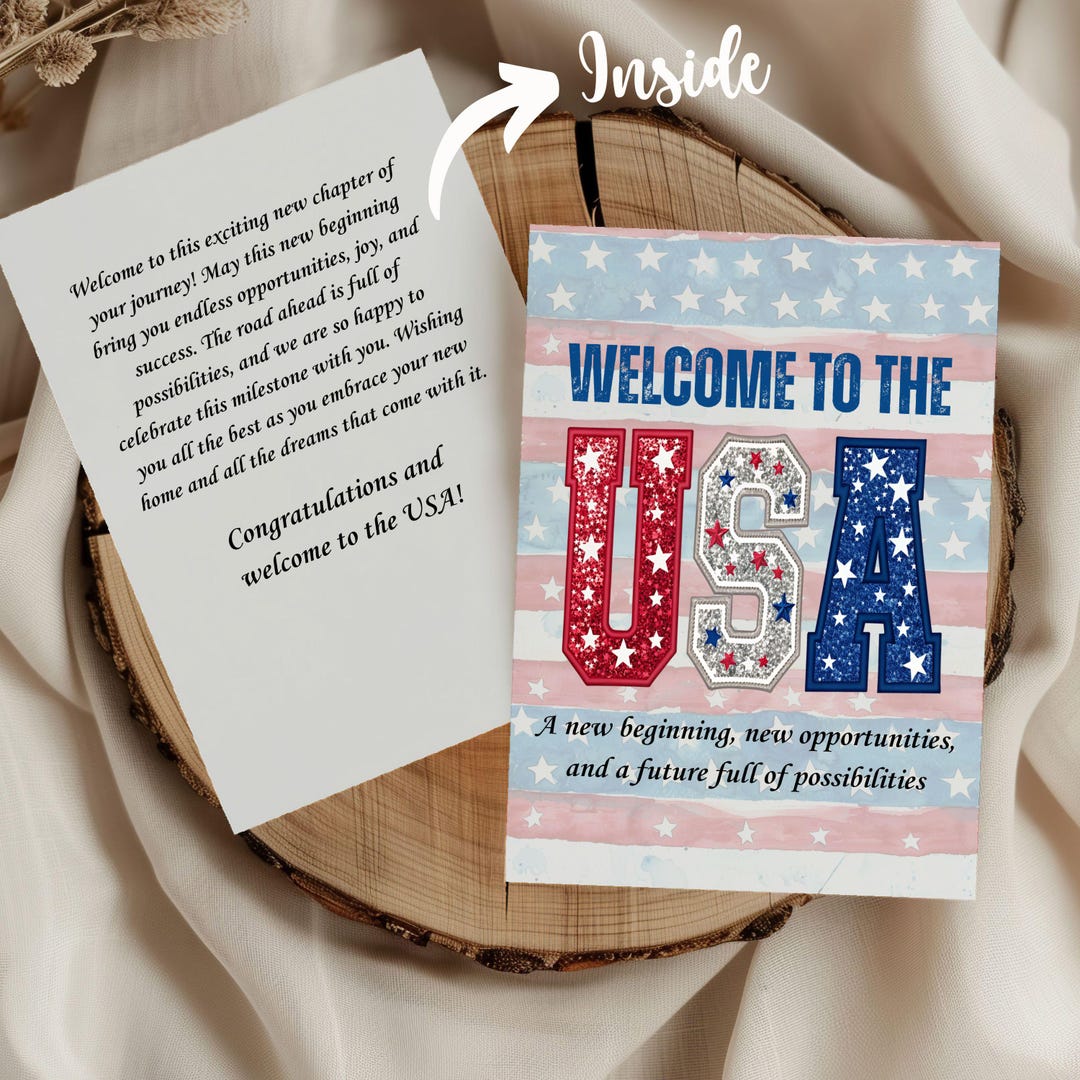 Welcome to the USA, Congratulation American US Citizen Gift Card, New ...