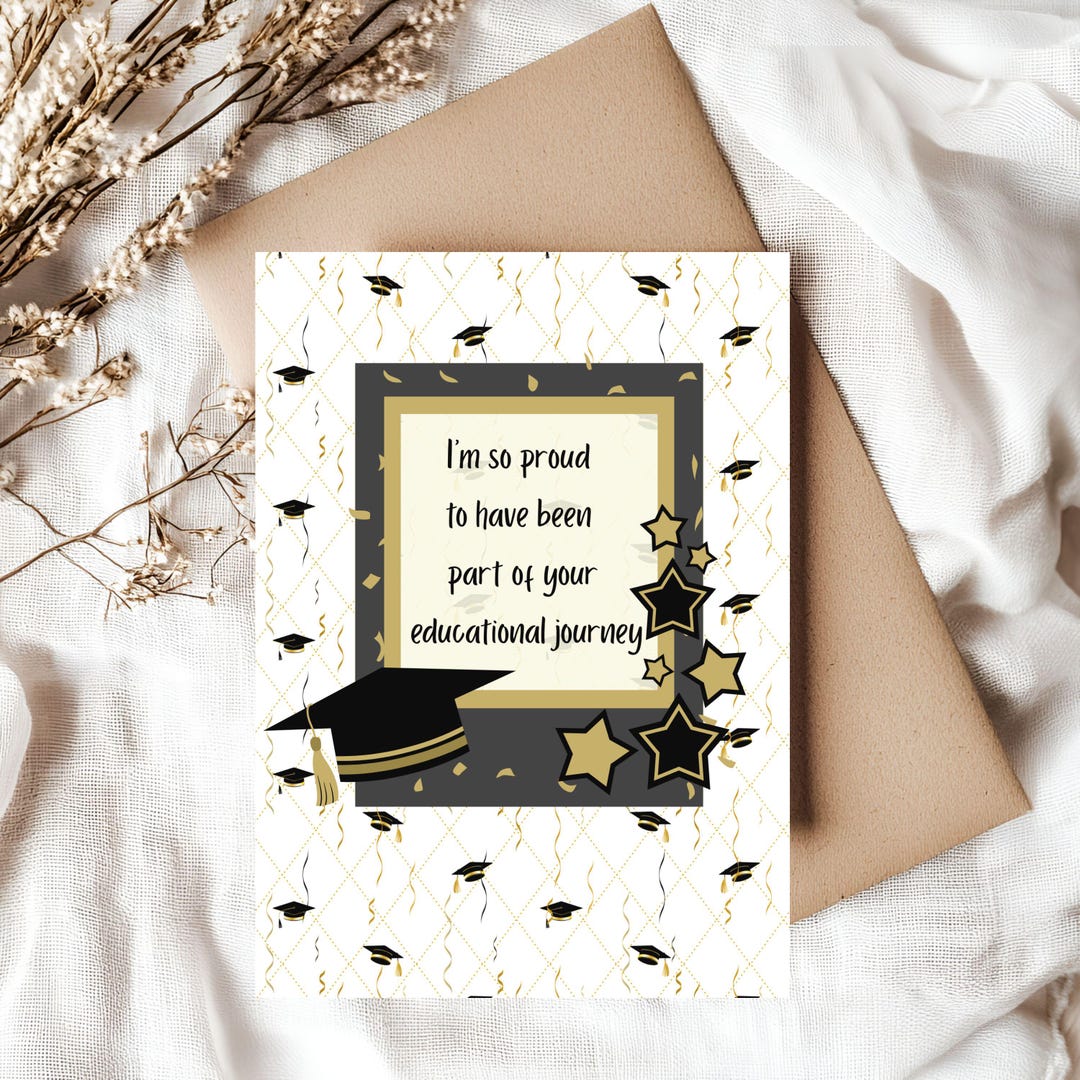 Graduation Card From Teacher, Proud Teacher Card, Teacher to Student ...