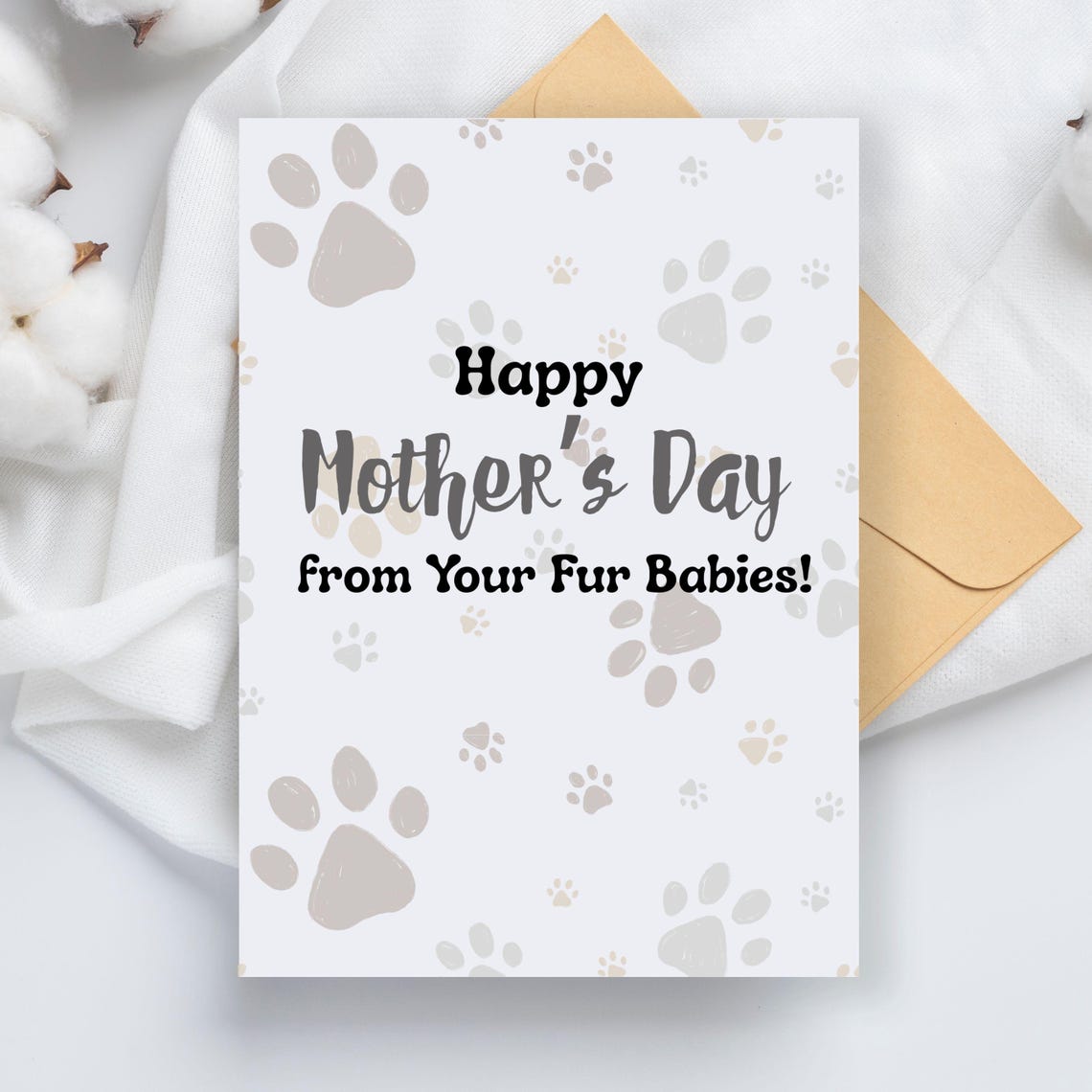 Dog Puppy Mother's Day Card, Funny Handmade Mother's Day for Mom, Pet ...