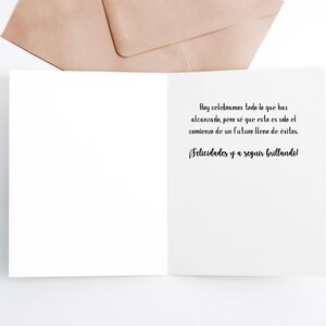 Felicitaciones Por Tu Graduacion Card, Spanish Graduation Card, Tarjeta ...