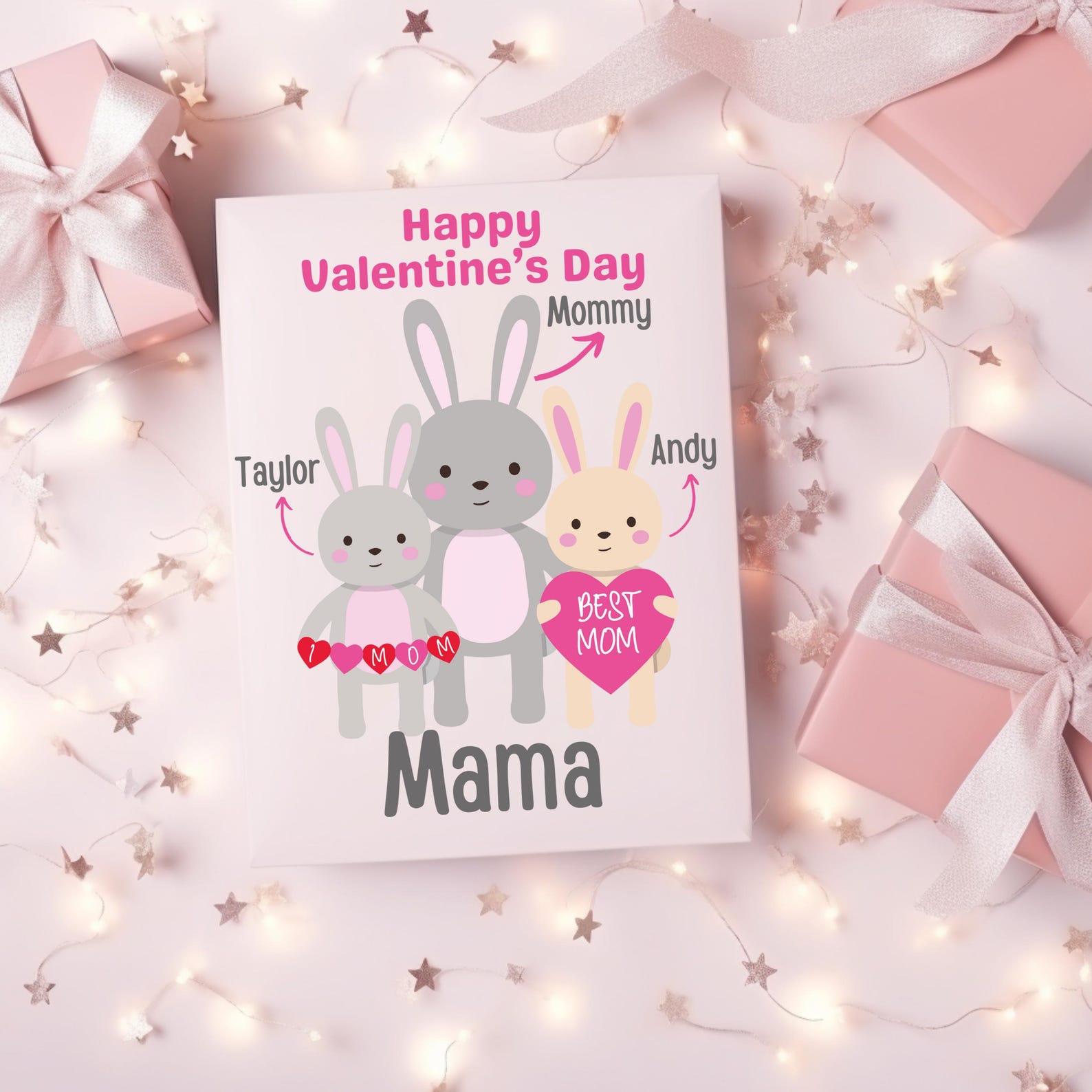 Valentine Card for Mama, Custom Valentine's Day Greeting Card, Gift for ...