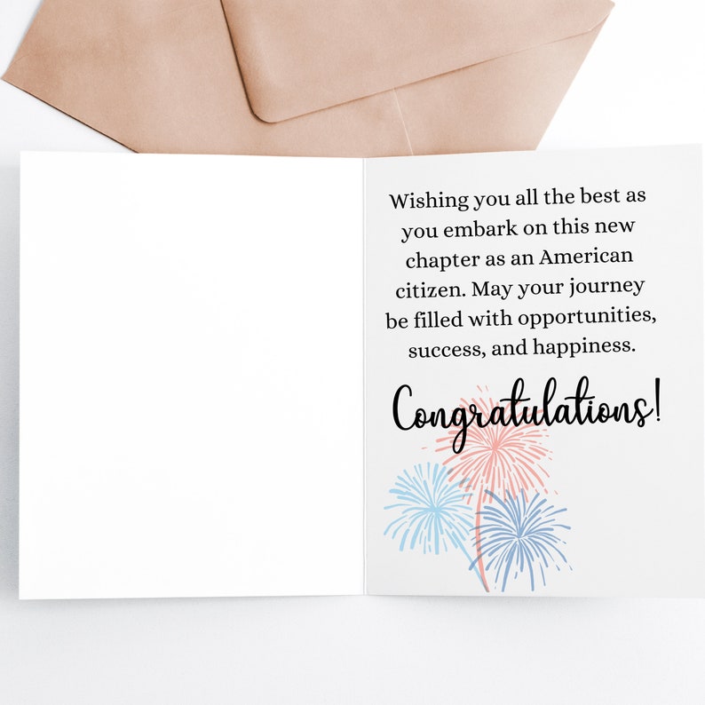 American Citizenship Greeting Card, Congratulation American US Citizen ...
