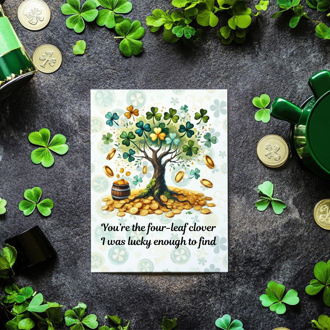 You're the 4 Leaf Clover Card, St. Patrick's Day Greeting Card ...