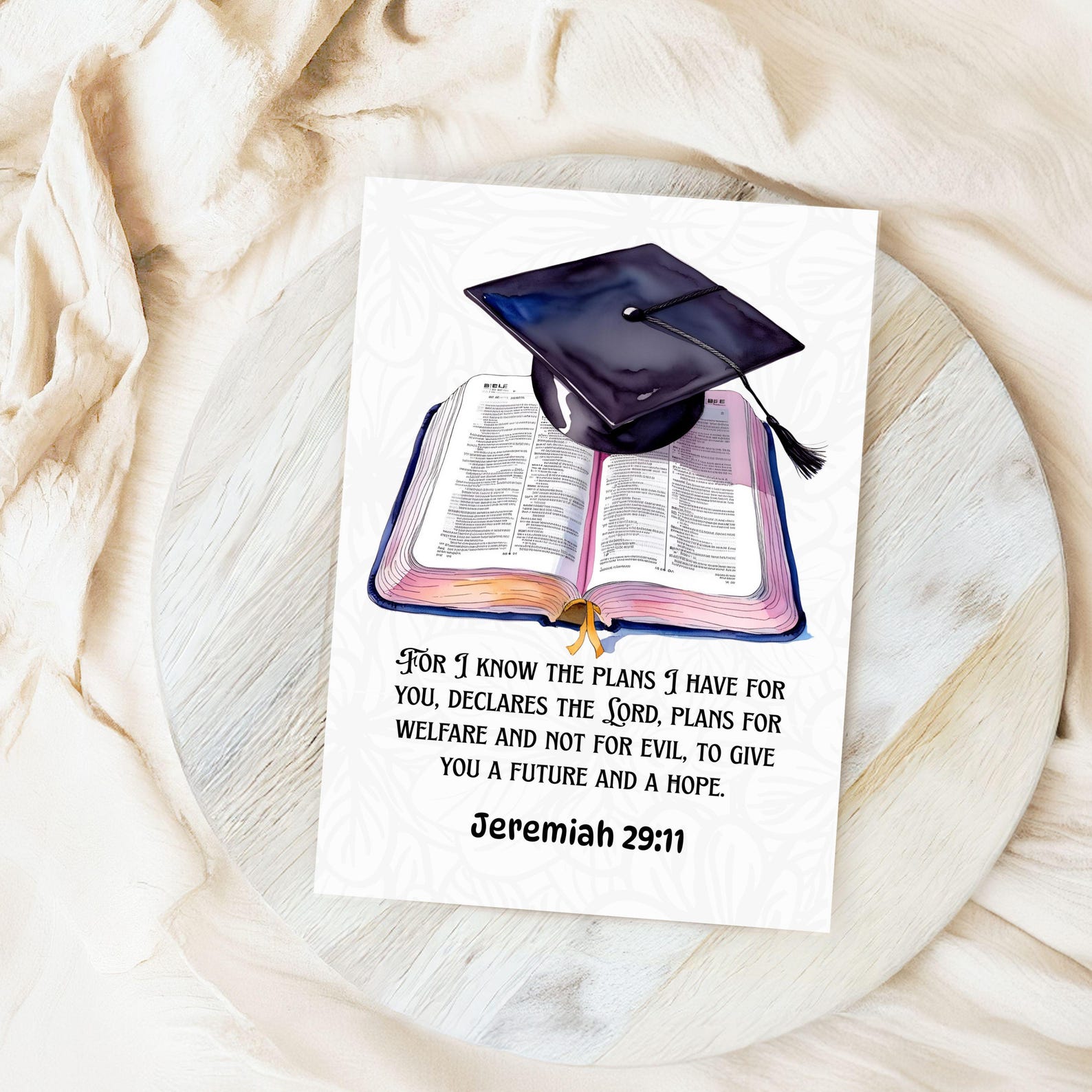 Christian Graduation Card, Faith Religious Graduation Card, Bible Verse ...