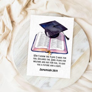 Christian Graduation Card, Faith Religious Graduation Card, Bible Verse ...