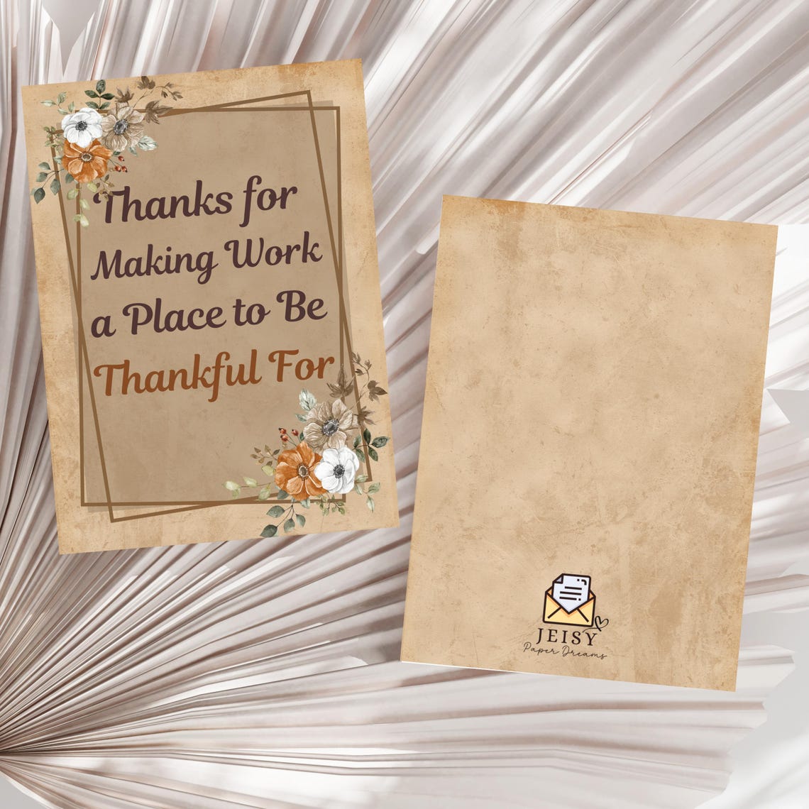 Thanksgiving Card for Boss, Thankful for Manager Greeting Card With ...