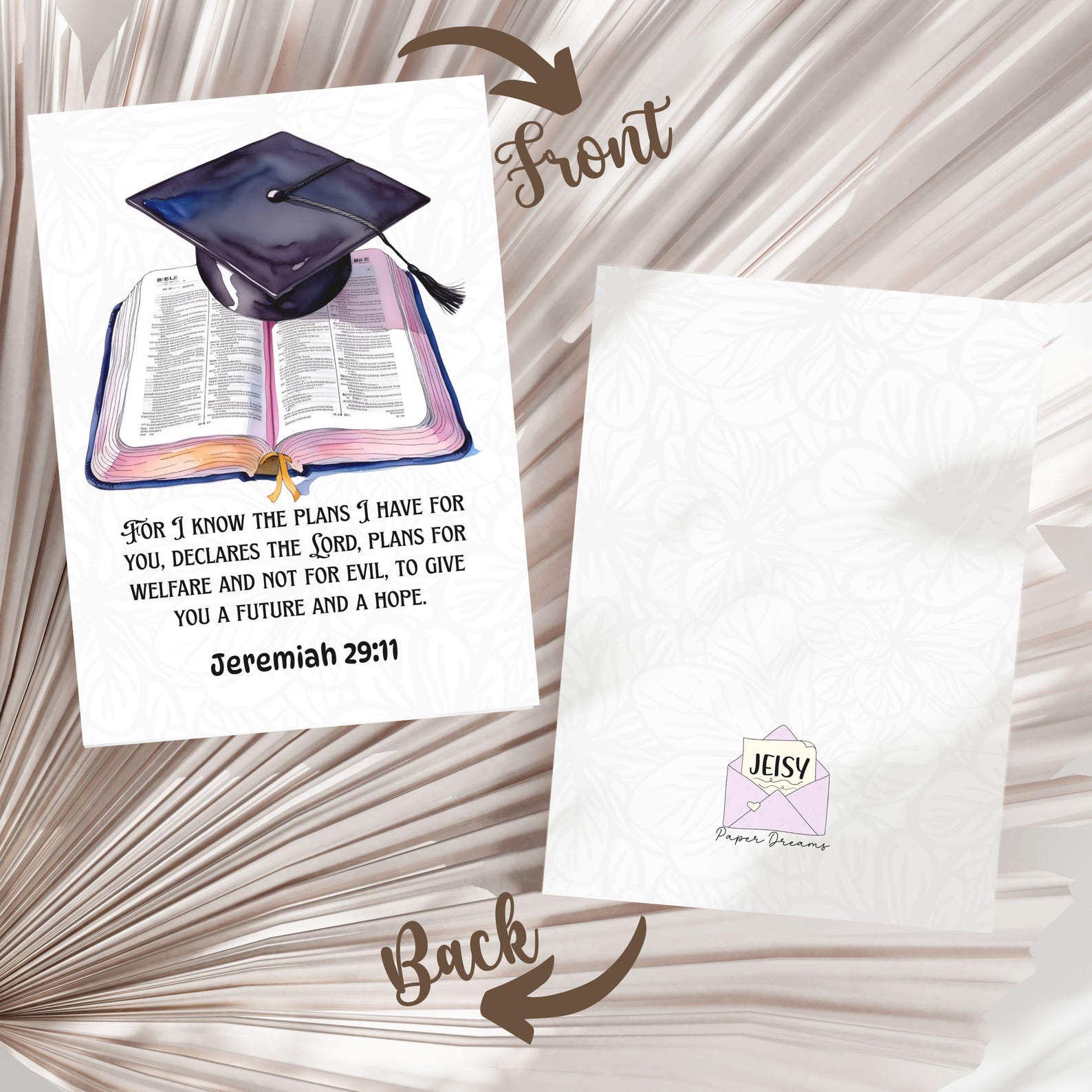 Christian Graduation Card, Faith Religious Graduation Card, Bible Verse ...