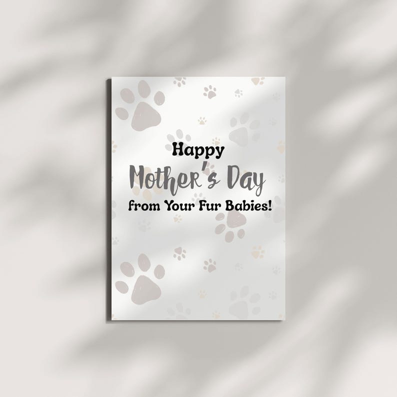 Dog Puppy Mother's Day Card, Funny Handmade Mother's Day for Mom, Pet ...