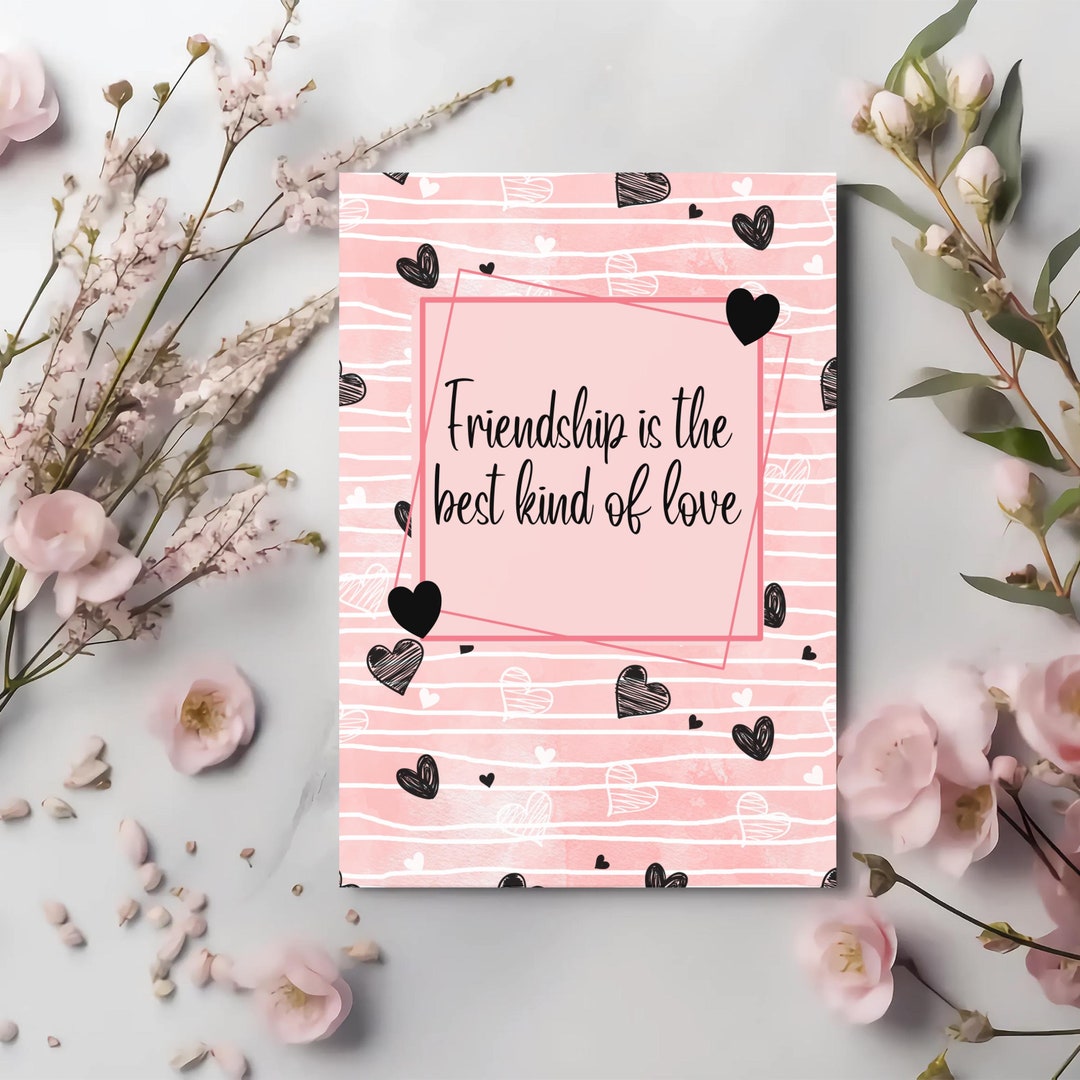 Friendship Valentine's Day Greeting Card, Valentine Card for BFF Friend ...