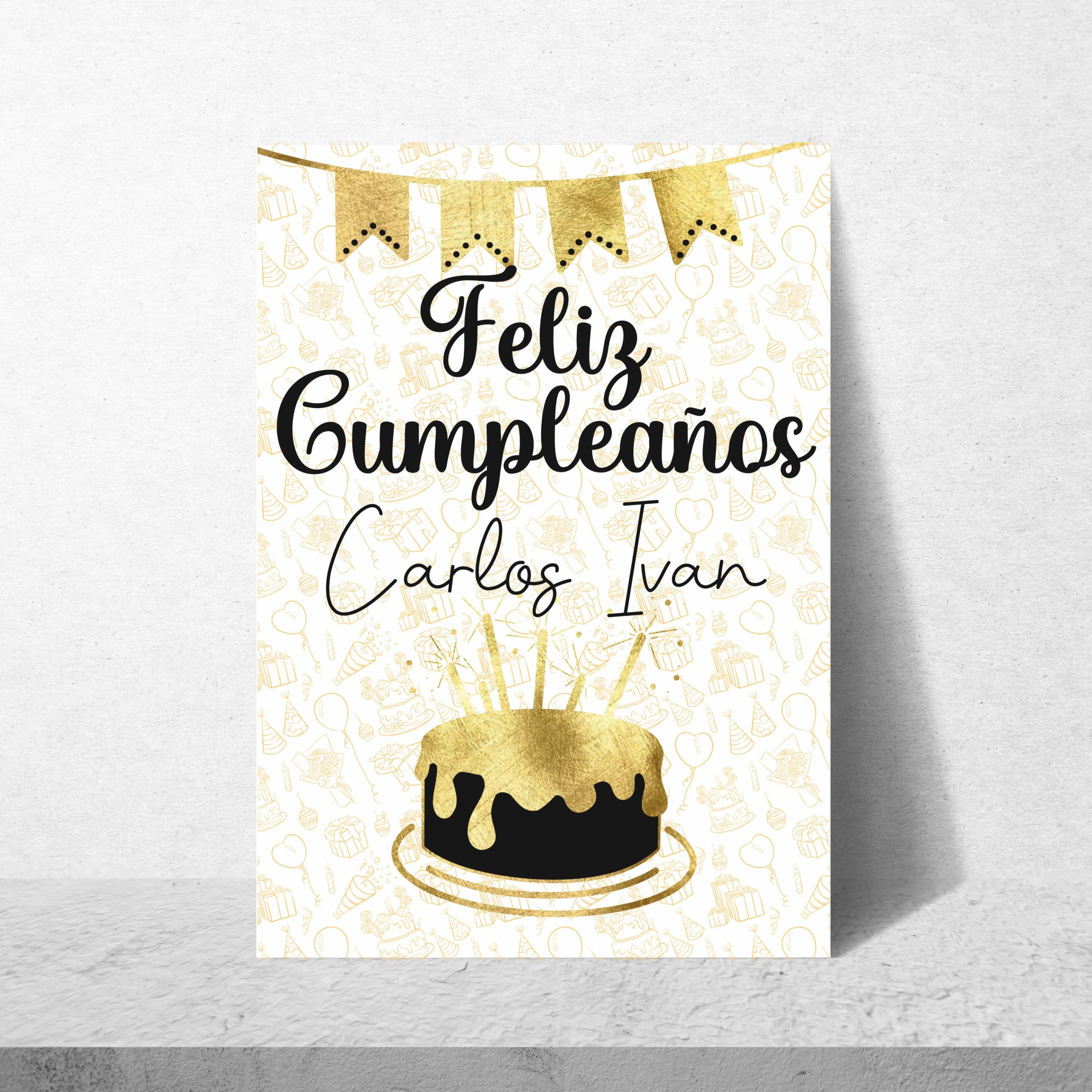 Custom Tarjeta De Feliz Cumpleaños, Personalized Spanish Happy Birthday ...