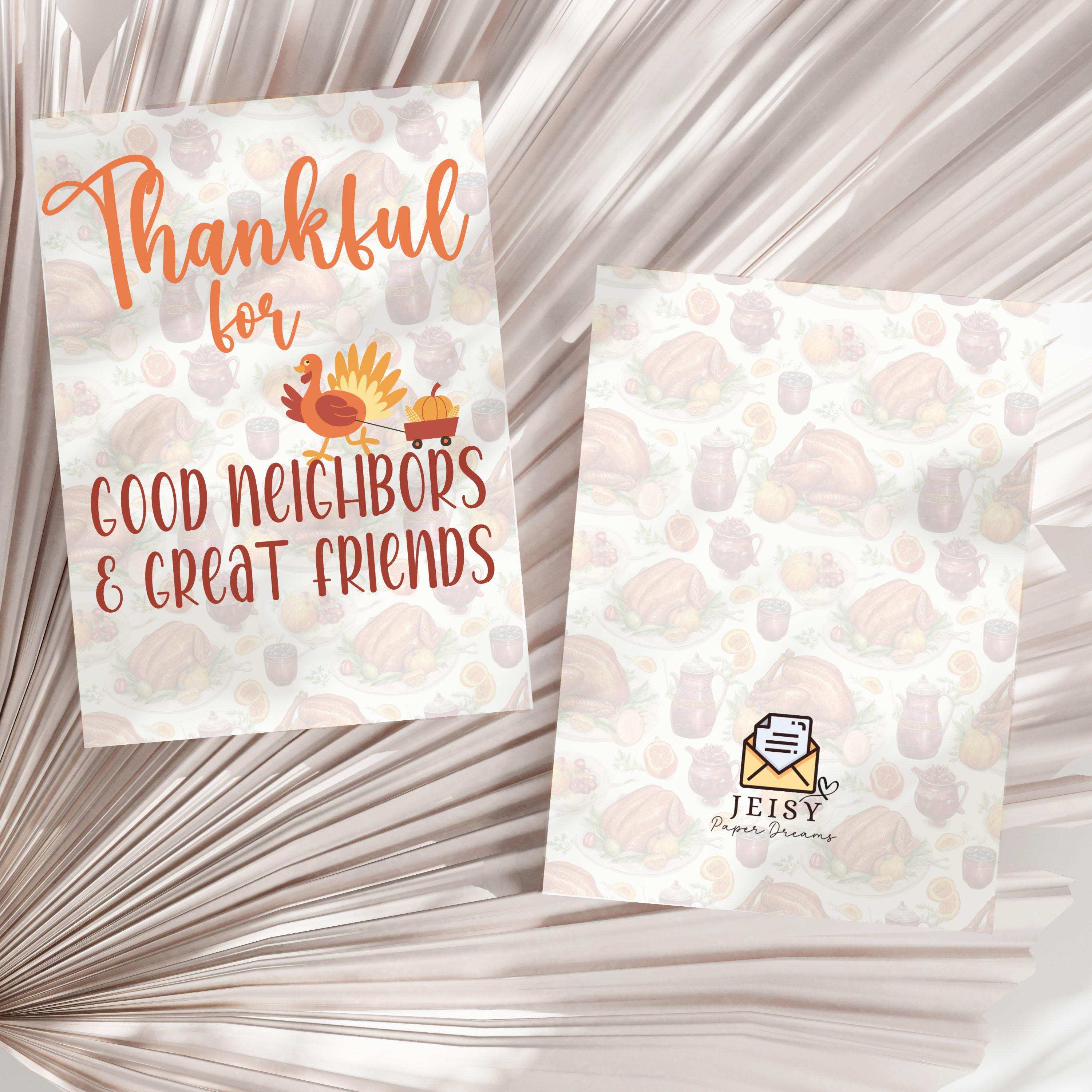 Happy Thanksgiving Card for Neighbors, Thankful Neighbors Card ...