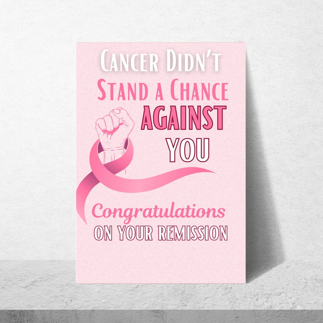 Congratulations on Your Cancer Remission, Cancer Survivor Card, Bold ...