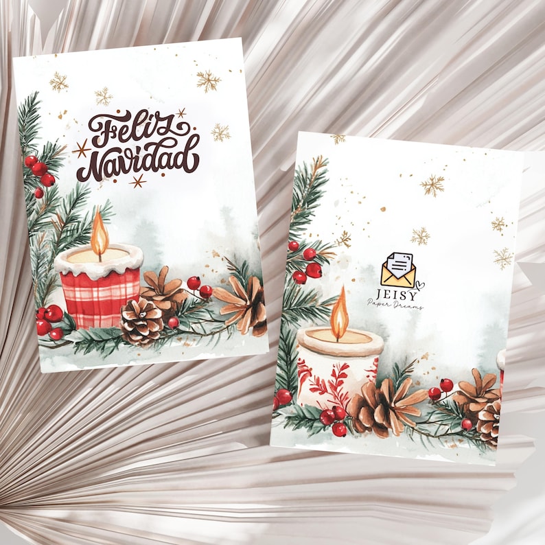 Feliz Navidad Card, Spanish Merry Christmas Greeting Card With Message ...