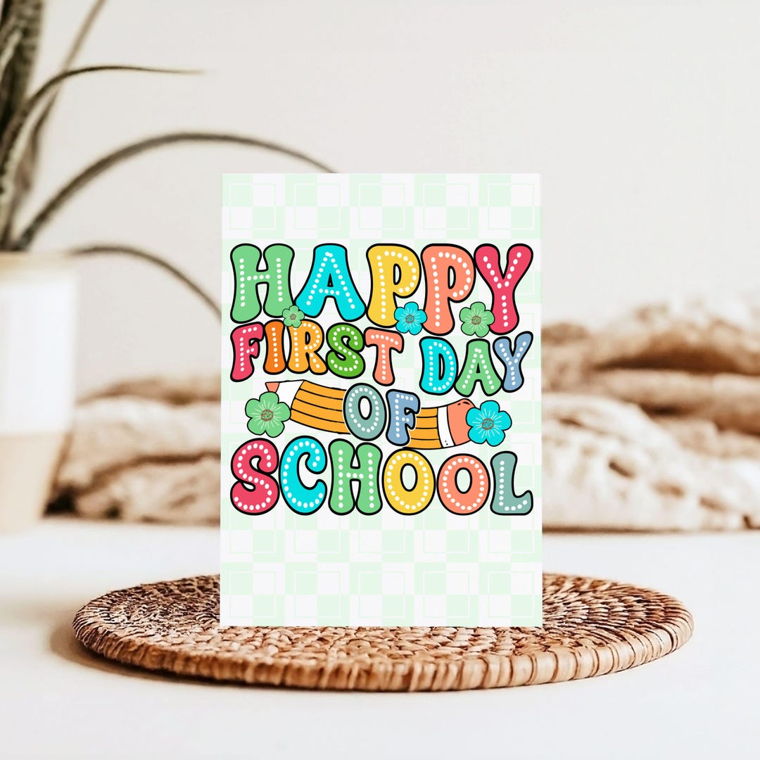 First Day of School Card, Custom Back to School Greeting Card, Card ...