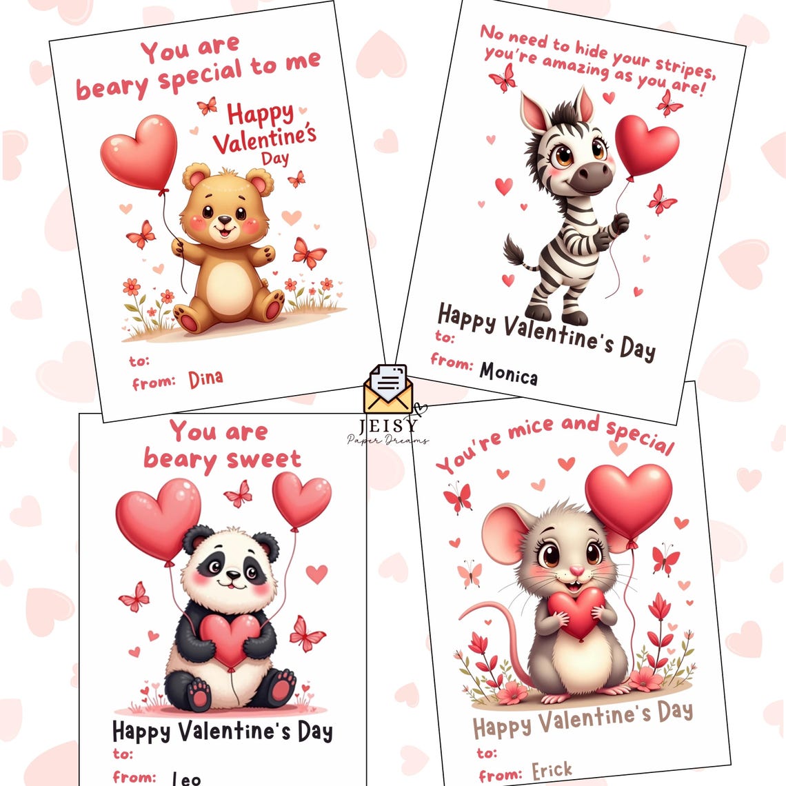 Personalized Children Friendship Cards, Valentine Card for Kids ...