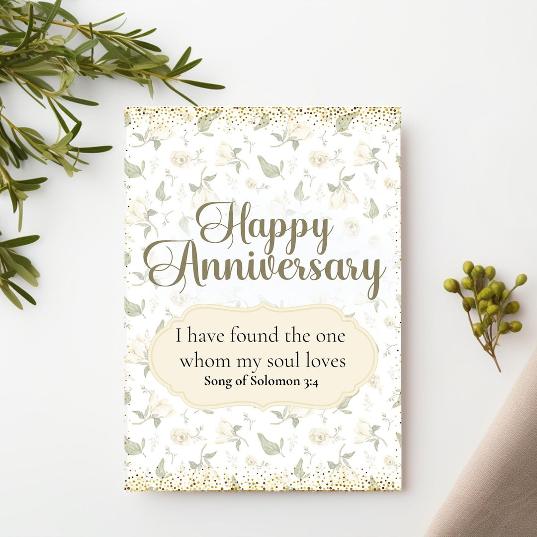 Happy Anniversary Christian Faith Card, Religious Bible Verse ...