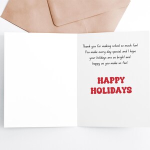 Holiday Card for Teacher, Happy Holiday Teacher Greeting Card With ...