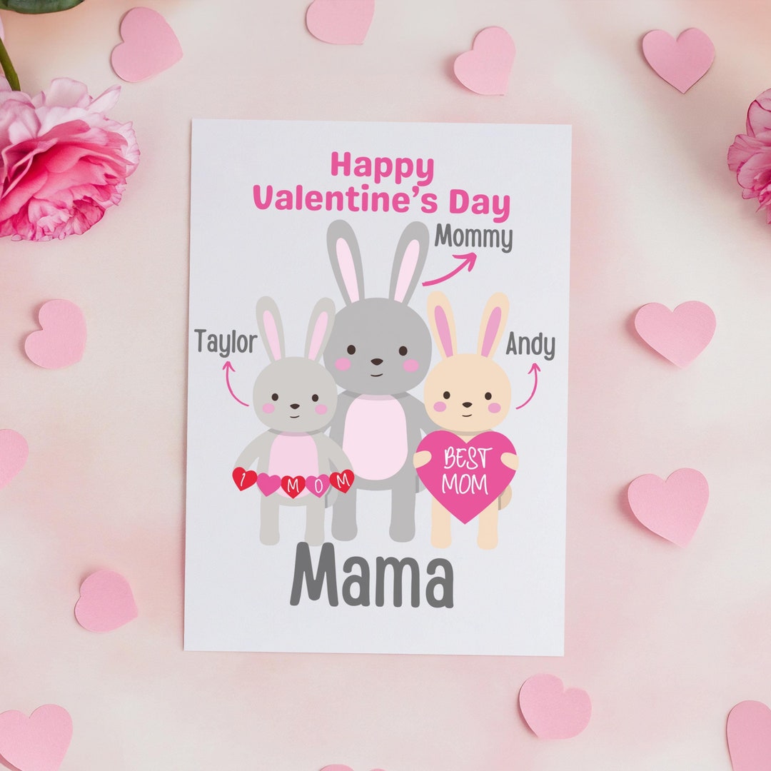 Valentine Card for Mama, Custom Valentine's Day Greeting Card, Gift for ...