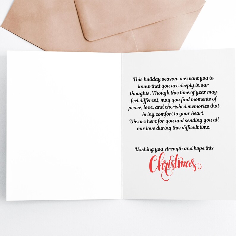 Hard Difficult Christmas Card, Grieving Family Holiday Greeting Card ...