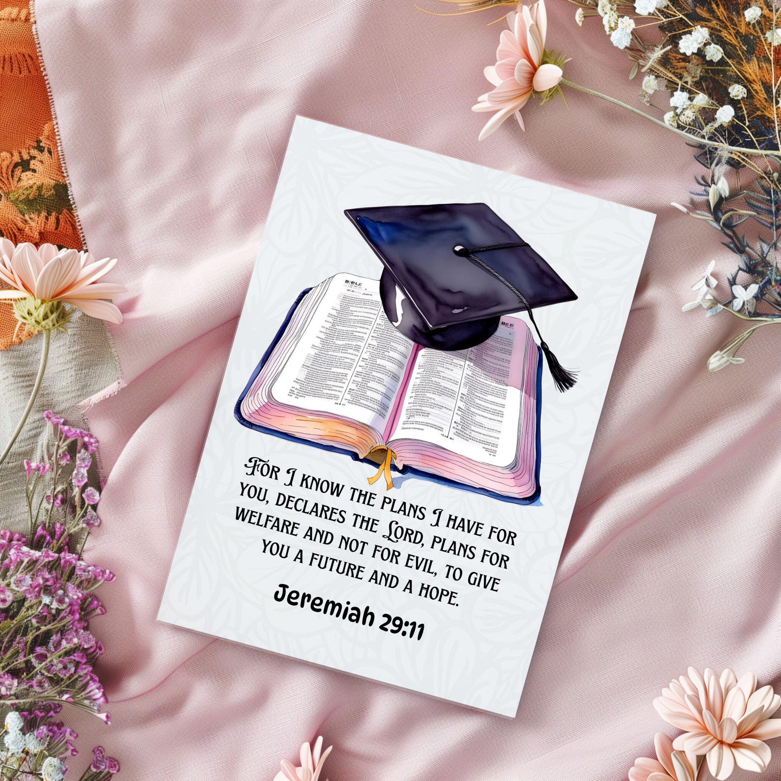 Christian Graduation Card, Faith Religious Graduation Card, Bible Verse ...
