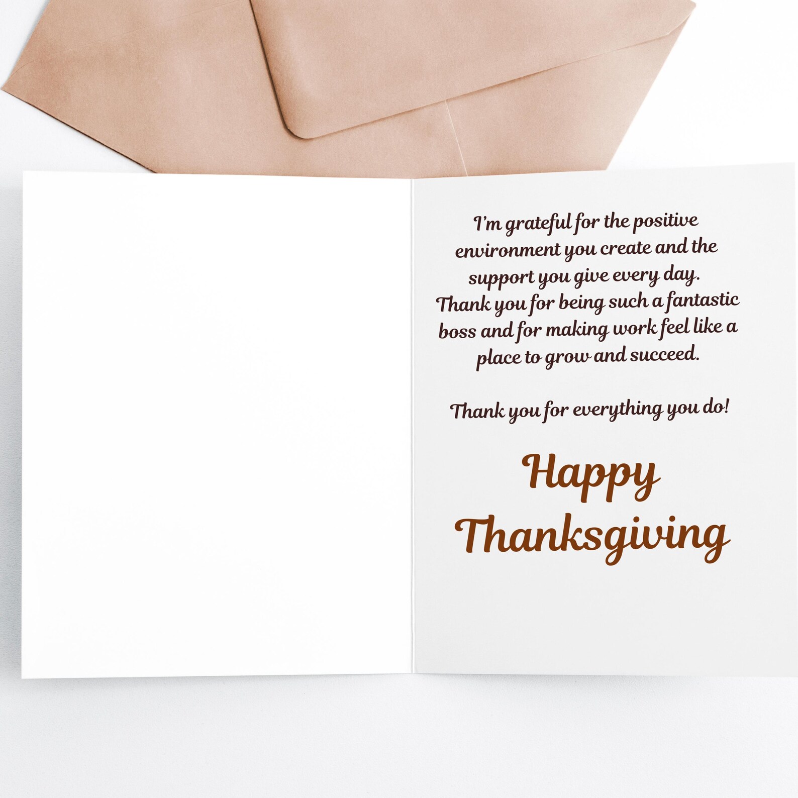 Thanksgiving Card for Boss, Thankful for Manager Greeting Card With ...