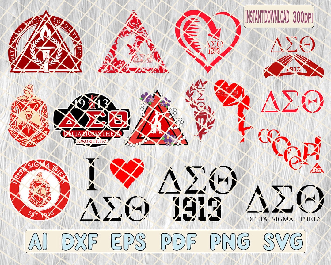 Delta Sigma Theta Svg Png, 15 Bundle Designs, 1913 Hand Sign Cut File ...