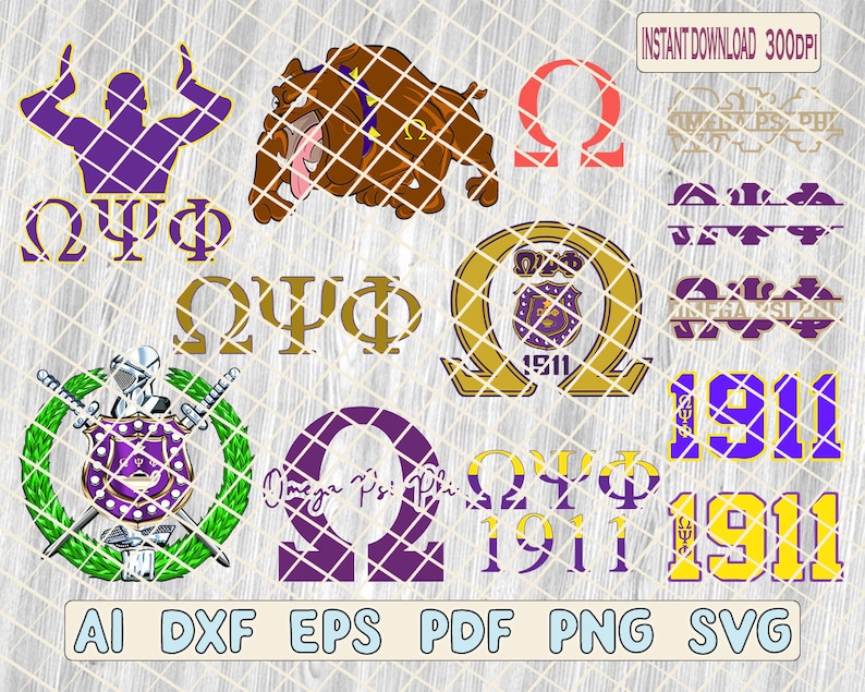 Omega Psi Phi Svg, Fraternity Svg, 13 Bundle Designs, Greek Alphabet ...
