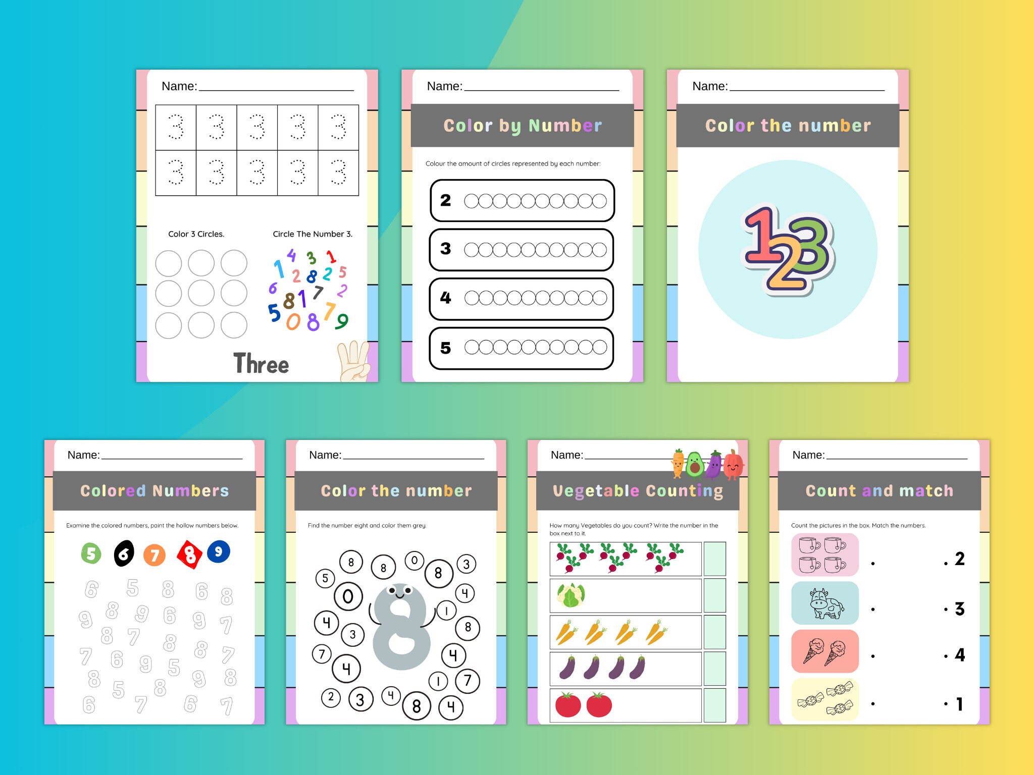 85 PAGES Pre-school NUMBERS WOKSHEETS | Printable Activity Worksheets ...