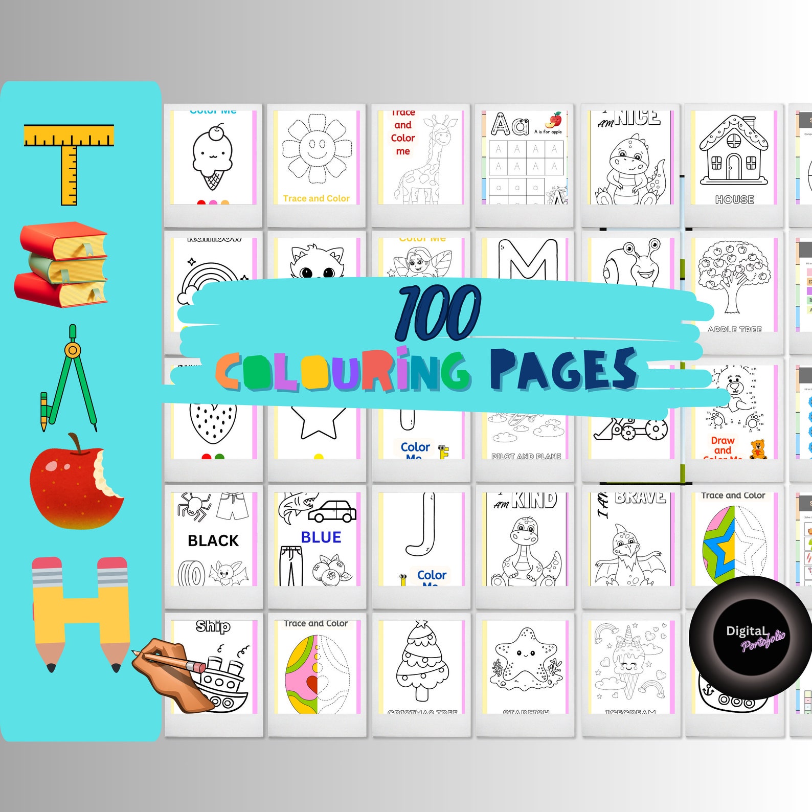 100 COLORING PAGES Pre-school |objects |dot-2-dot |coloring by Number ...