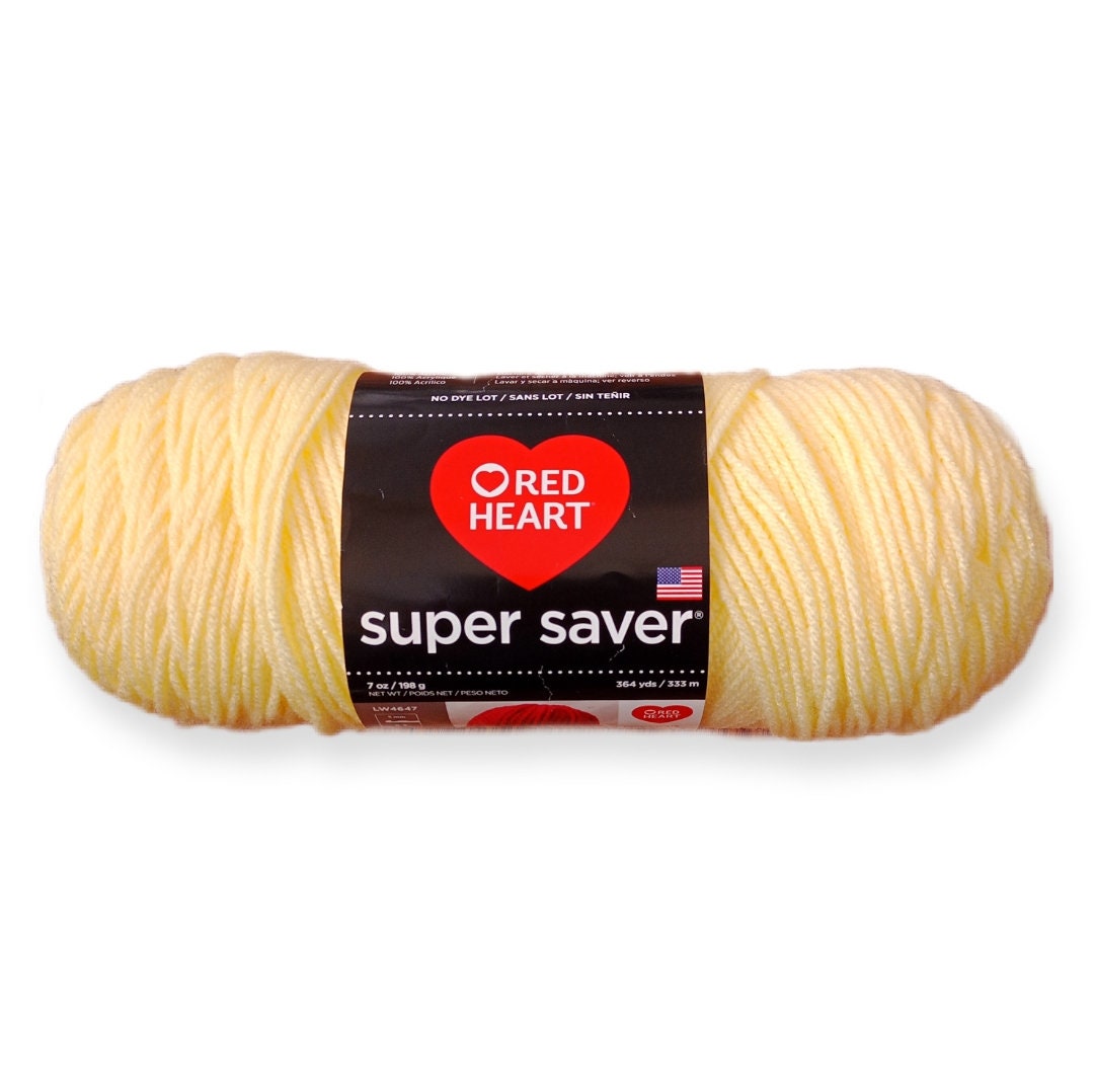 Red Heart Super Saver Yarn Pale Yellow 7 Oz. - Etsy